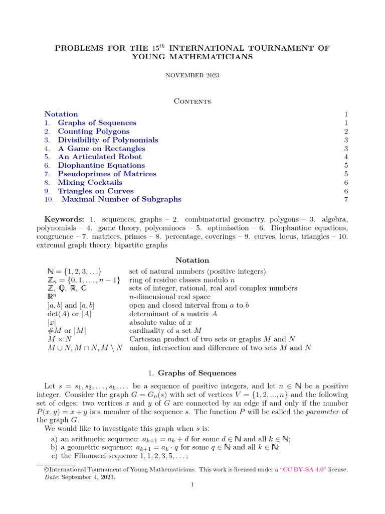 Problems ITYM2023 | PDF | Matrix (Mathematics) | Polynomial
