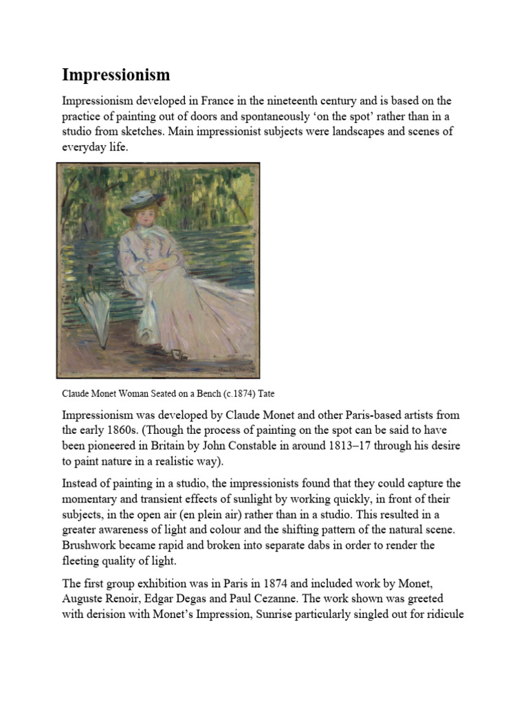 Impressionism | PDF | Impressionism | Paintings