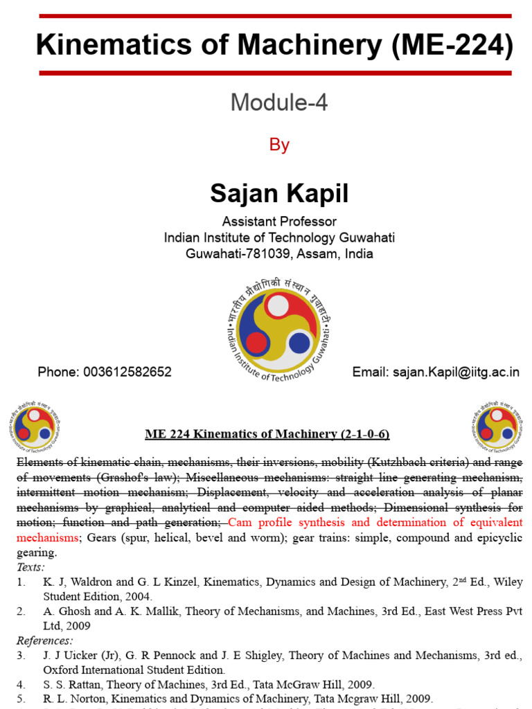 Module 4 Lecture 1 | PDF | Kinematics | Machines