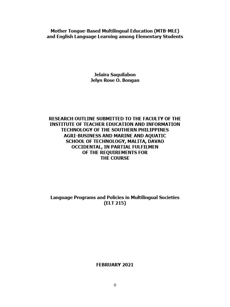 ELT 215 - Research Work | PDF | Second Language Acquisition | Second Language