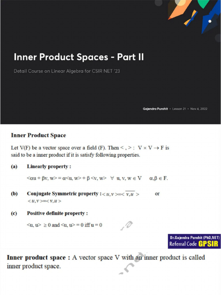Linear (Inner Product Spaces Part II No Anno | PDF