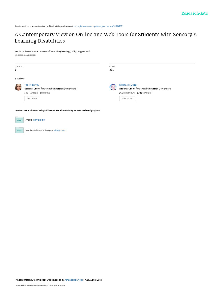 Online Tools for Sensory Disabilities | PDF | Educational Technology ...