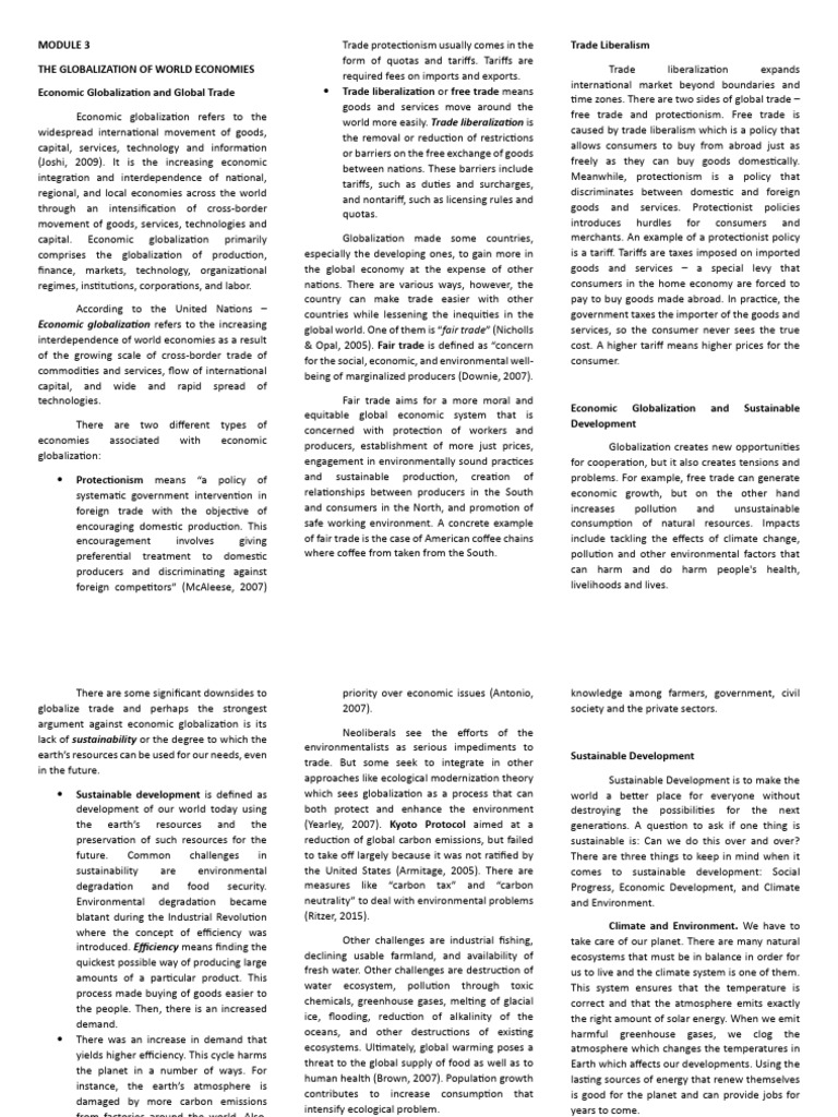 CoWorld Mod3-4 | PDF | Bric | Protectionism