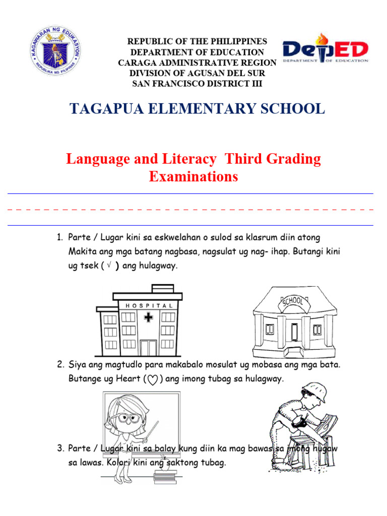 2023 - Third Grading Final Exam For Kindergarten | PDF