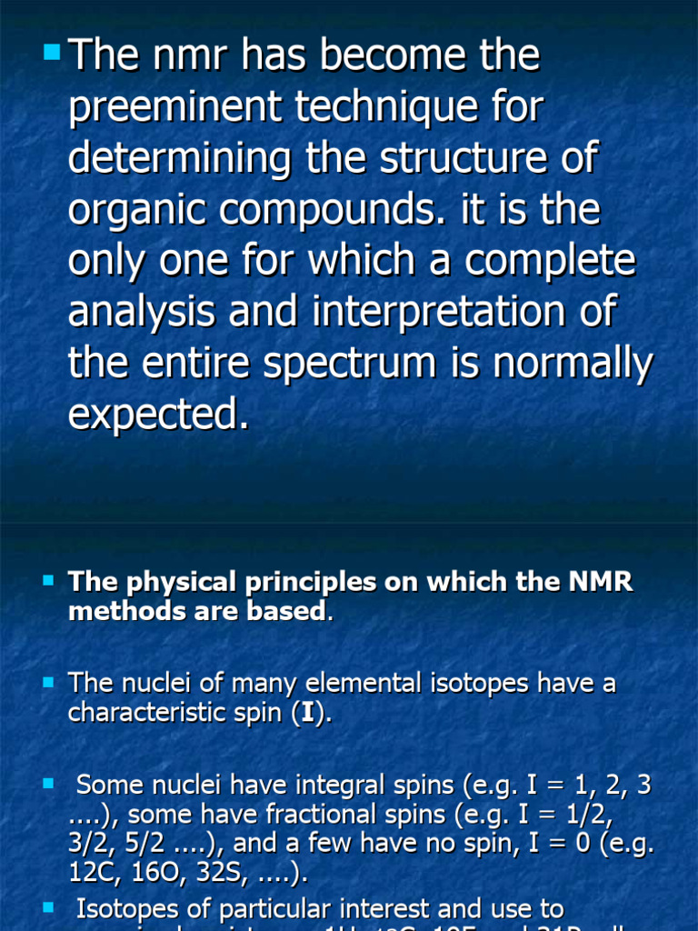 NMR | PDF | Relaxation (Nmr) | Nuclear Magnetic Resonance