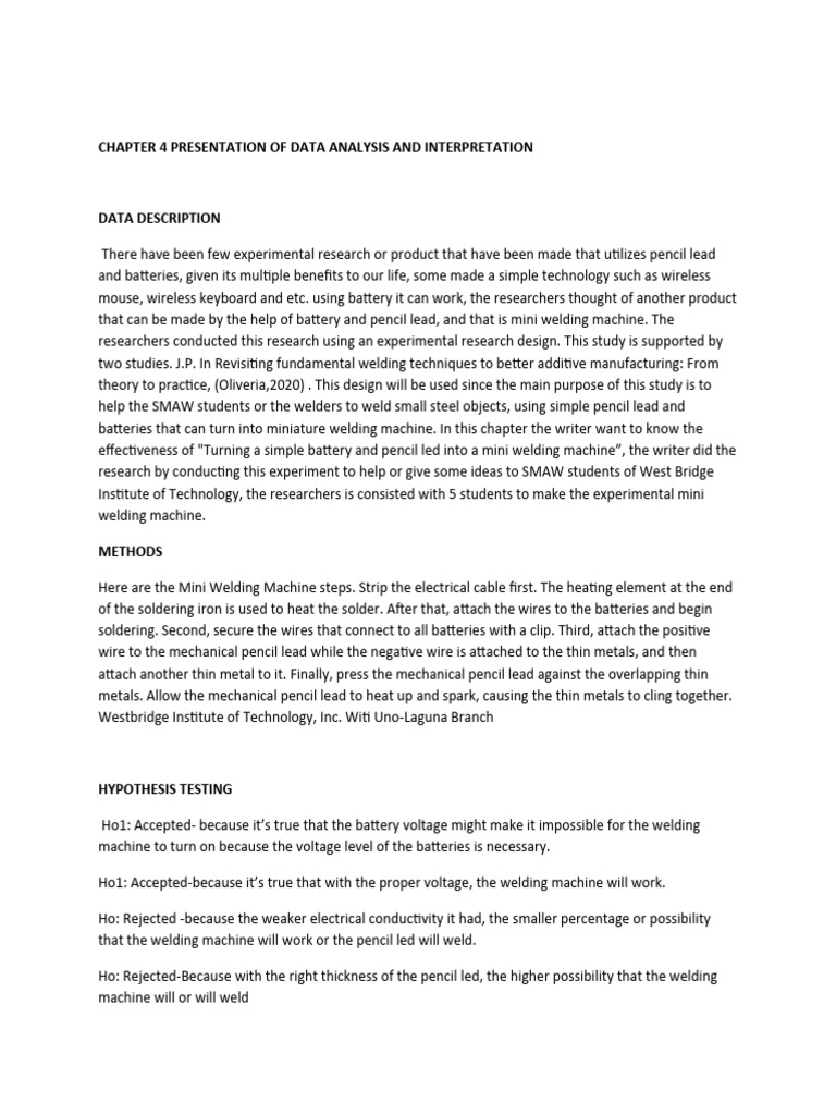 Chapter 4 Presentation of Data Analysis and Interpretation | PDF | Wire ...