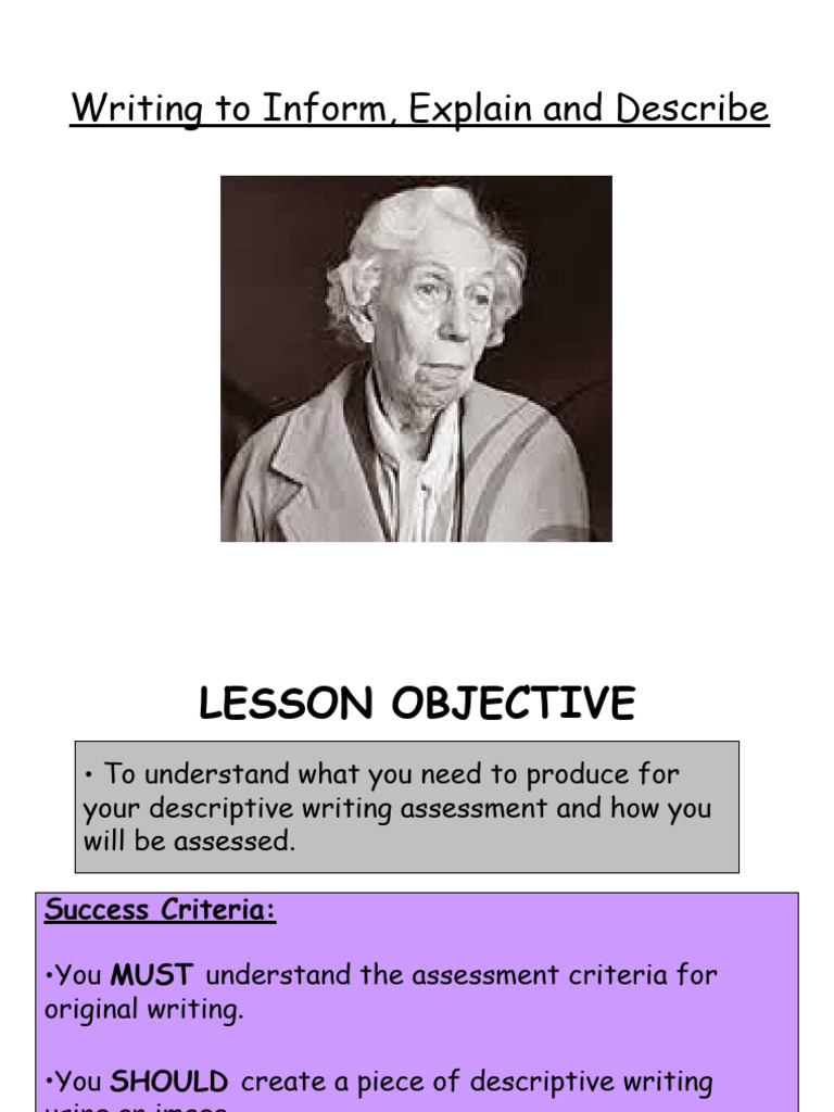 Descriptive Writing Assessment Guide | PDF | Punctuation | Human ...