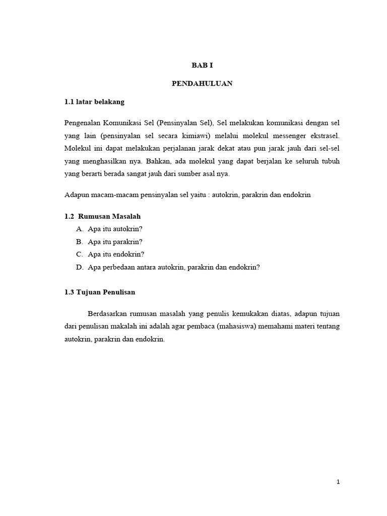 Autokrin Parakrin Dan Endokrin | PDF