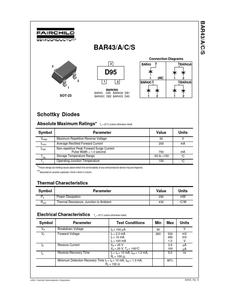BAR43 | PDF | Diode | P–N Junction