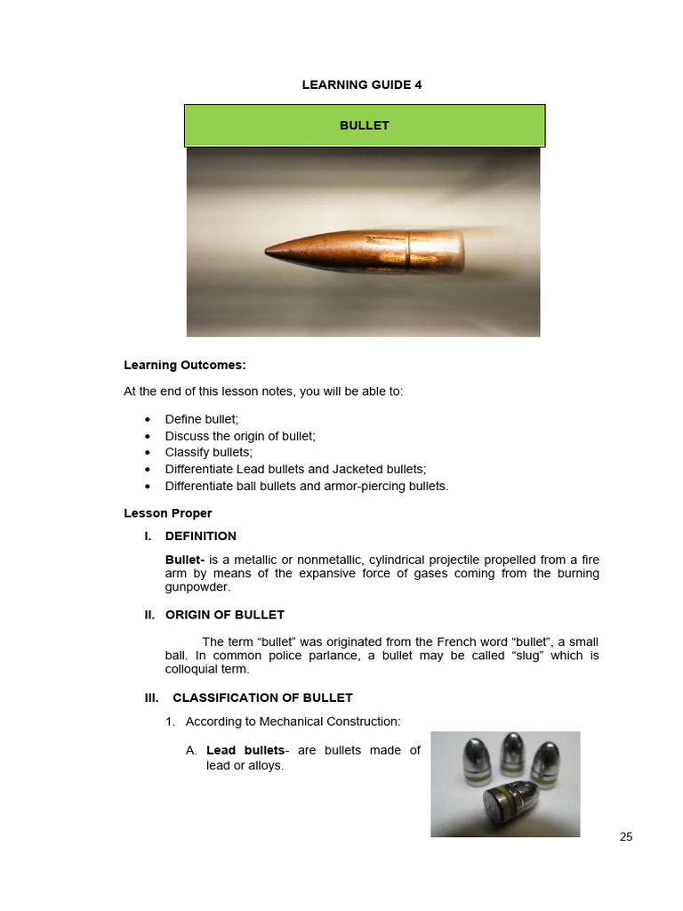 Chapter-4 Bullet | PDF | Bullet | Ammunition