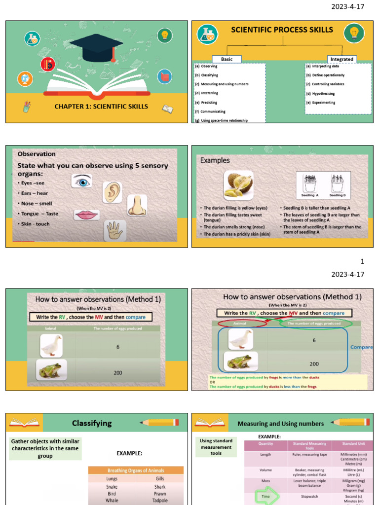 Scientific Skills and Processes Guide | PDF | Experiment | Data