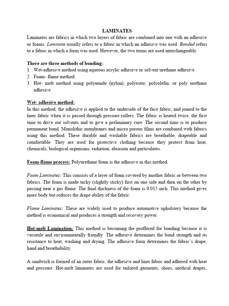 Laminate 1 | PDF | Textiles | Lamination