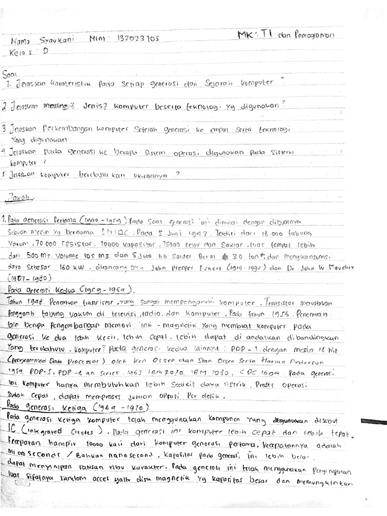 Tugas 1 Pengenalan TI | PDF