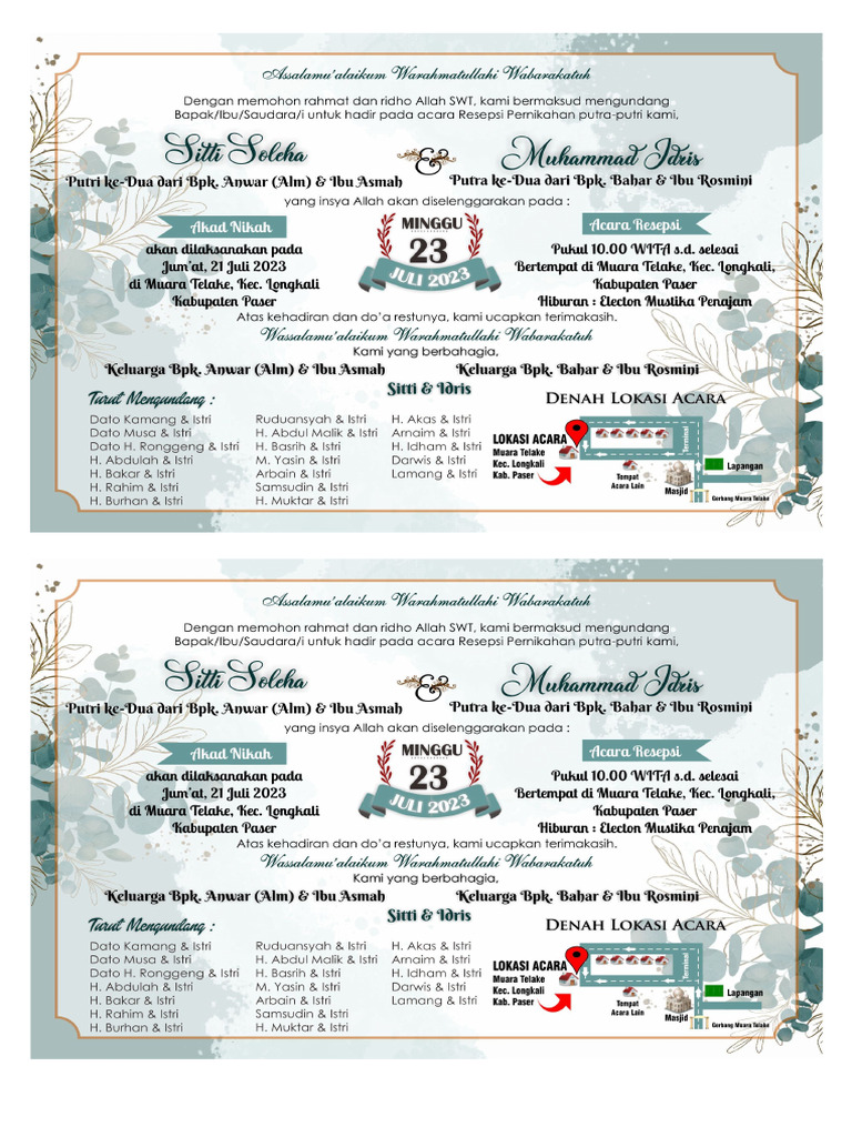 Contoh Undangan Custom | PDF