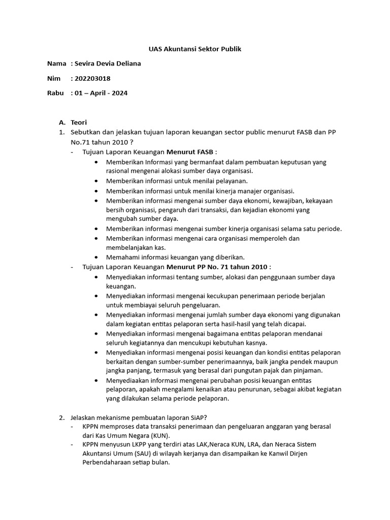 UAS Akuntansi Sektor Publik | PDF