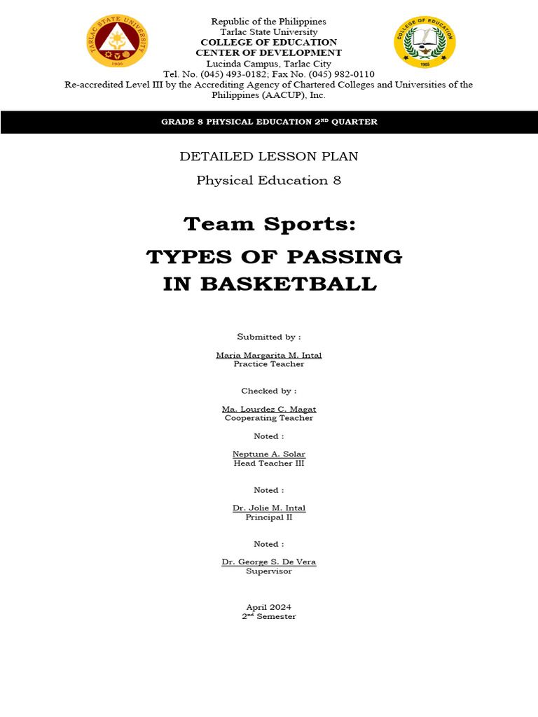 Types of Passing in Basketball | PDF | Teachers
