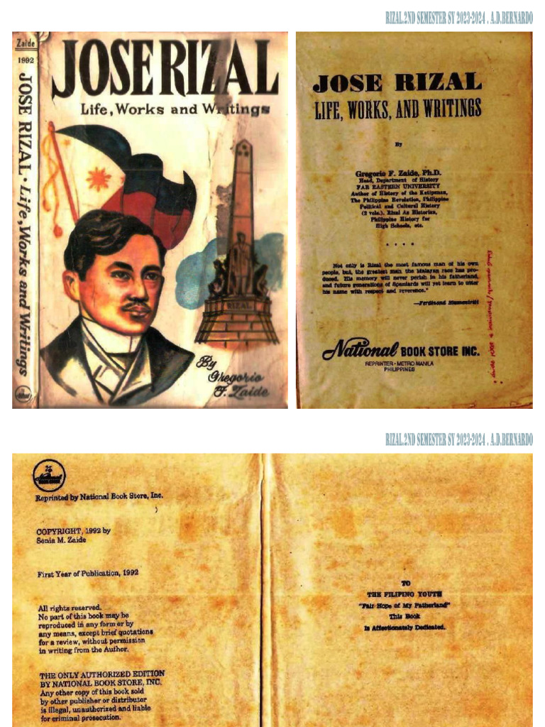 Book - Zaide, Jose Rizal Life, Works and Writings.1992 Edition | PDF
