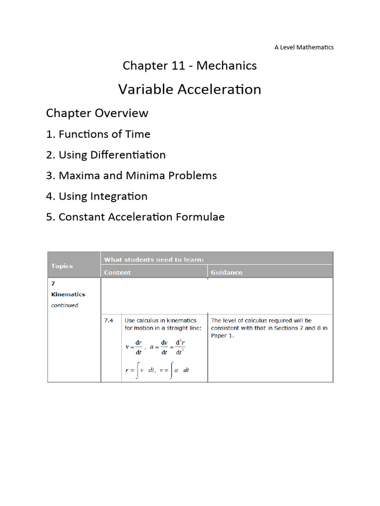 Chapter 11 Booklet | PDF | Acceleration | Velocity