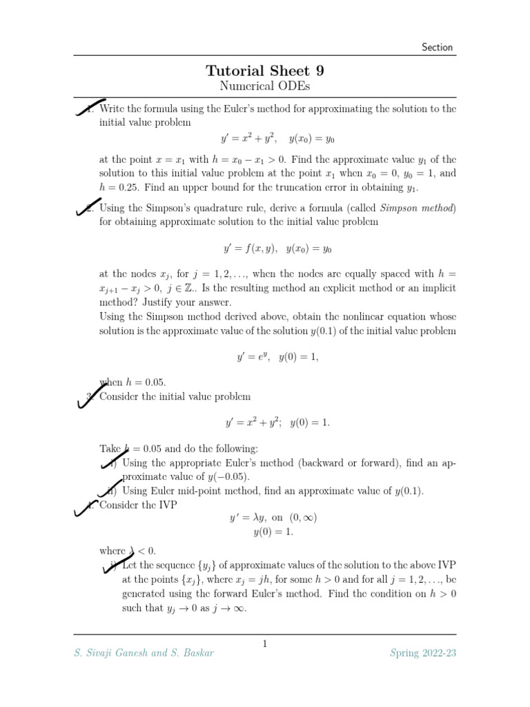 STutorial 09 | PDF | Mathematics Of Computing | Applied Mathematics