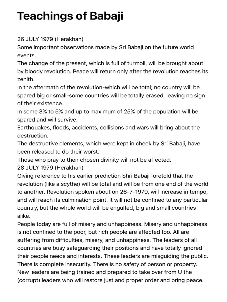 Haidakhan Babaji: Teachings of Babaji | PDF | Guru