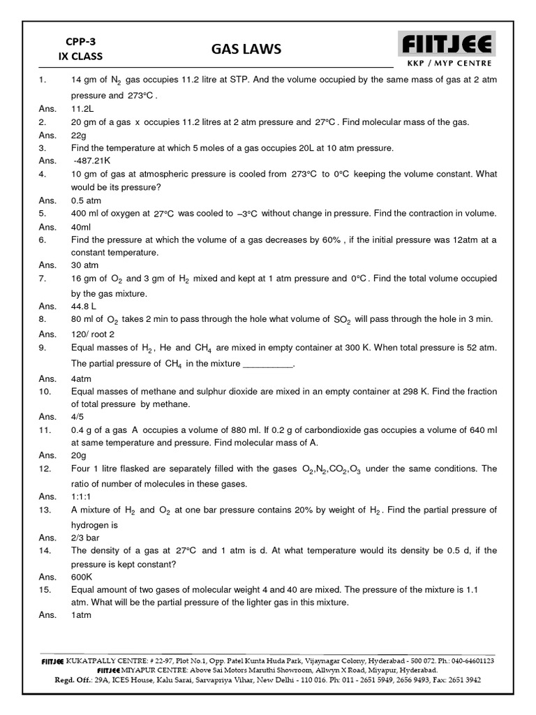 Chemistry 9th+class Gas+laws CPP-3 (CMD) | PDF | Gases | Methane