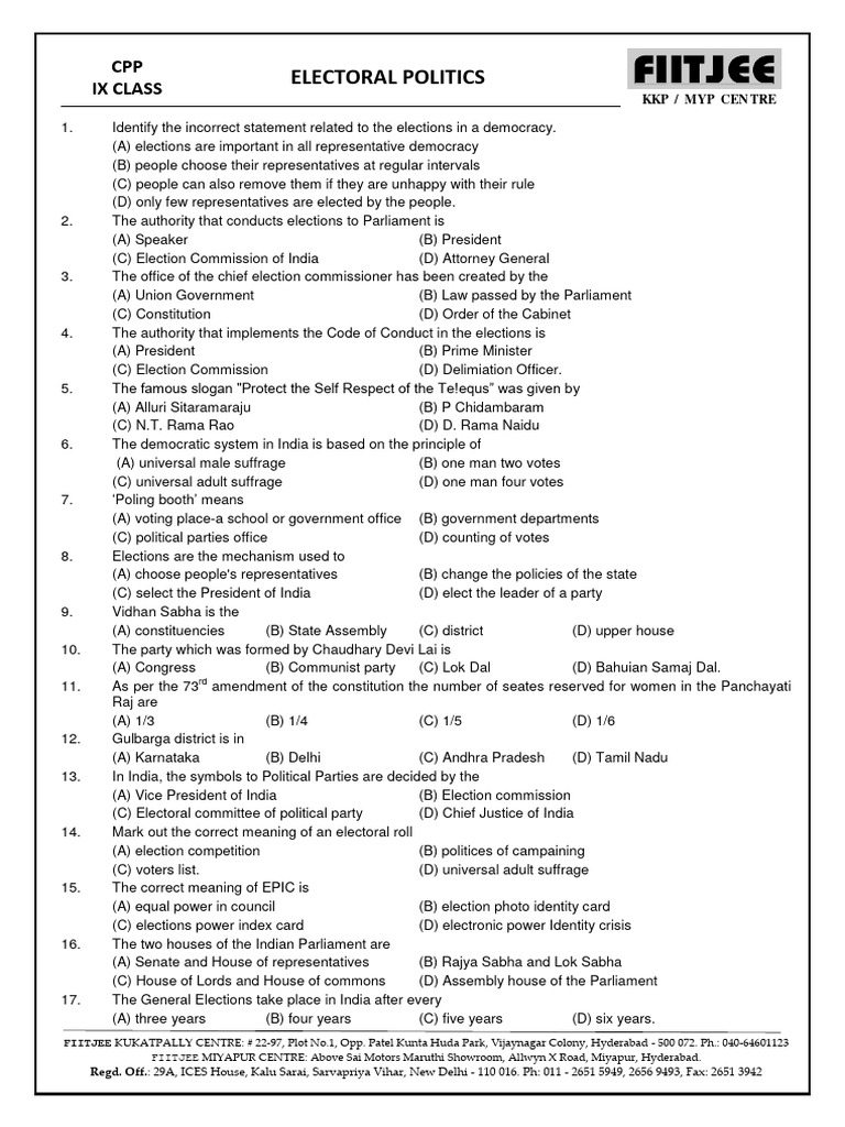9th+class Electoral+politics CPP+ (SMV) | PDF | Elections | Voting