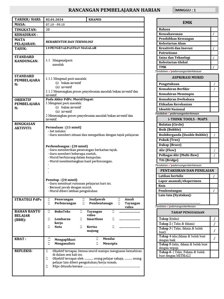 RPH TINGKATAN DUA CTH | PDF