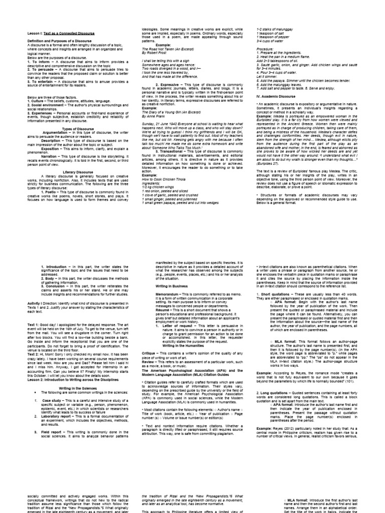 Lesson I Reading and Writing SKills | PDF | Citation | Apa Style