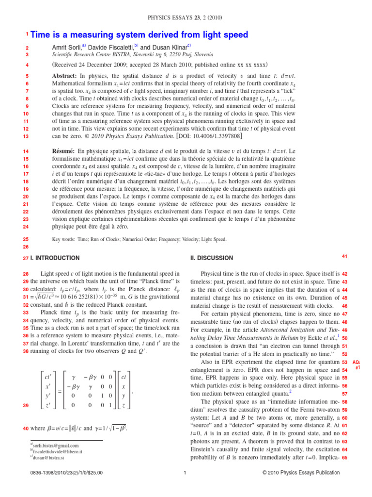 Time Is A Measuring System Derived From | PDF | Gravity | Time