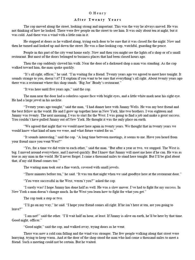 Story AFTER TWENTY YEARS | PDF