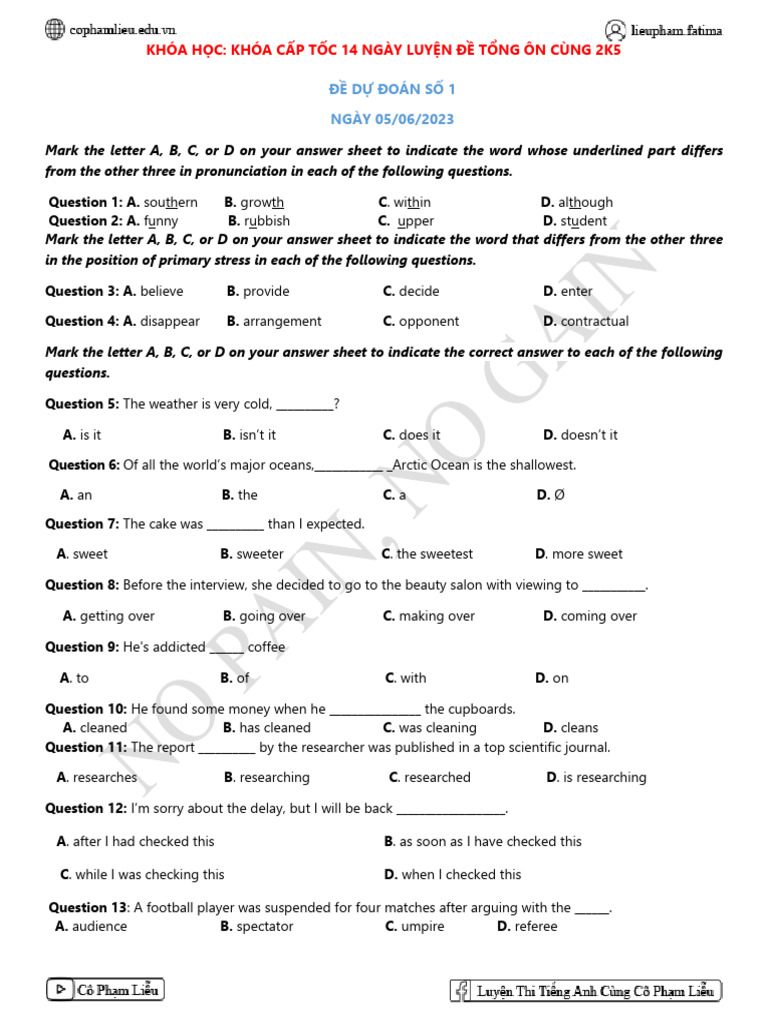 14-Day Intensive Exam Preparation Course | PDF | Psychology ...