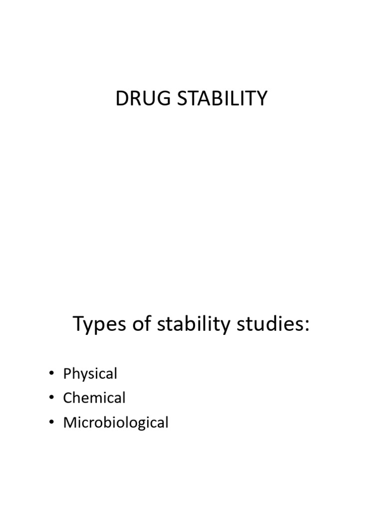 Drug Stability | PDF | Pharmaceutical Formulation | Hydrolysis