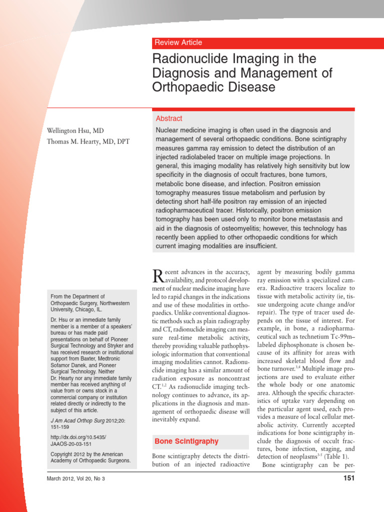 Radionuclide Imaging in The Diagnosis And.4 | PDF | Positron Emission ...