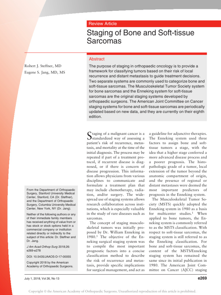 Staging of Bone and Soft Tissue Sarcomas.4 | PDF | Sarcoma | Metastasis