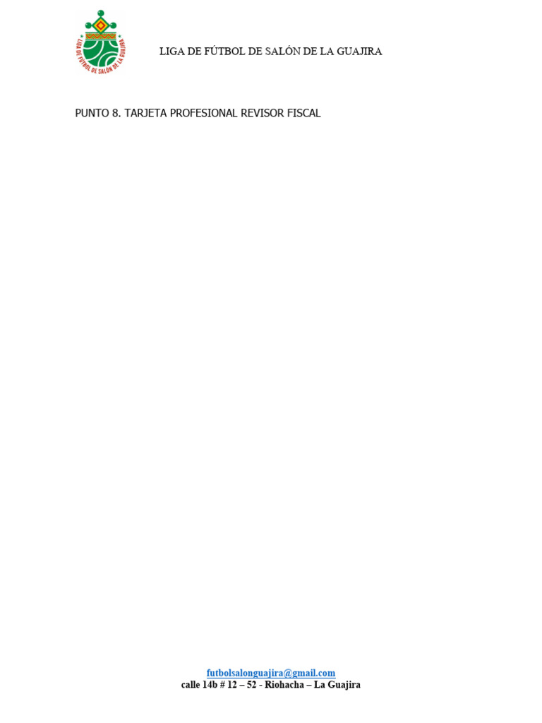Tarjeta Profesional Revisor Fiscal Guajira | PDF