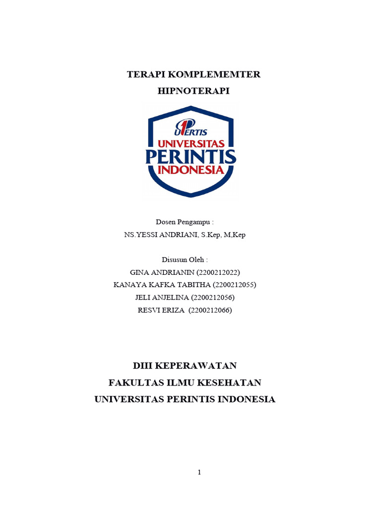 Terapi Komplementer: Hipnoterapi | PDF