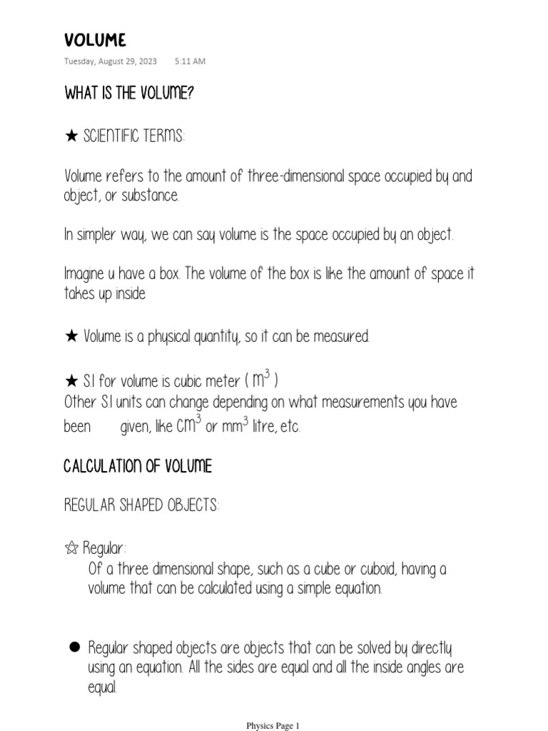 VOLUME | PDF | Volume | Metrology