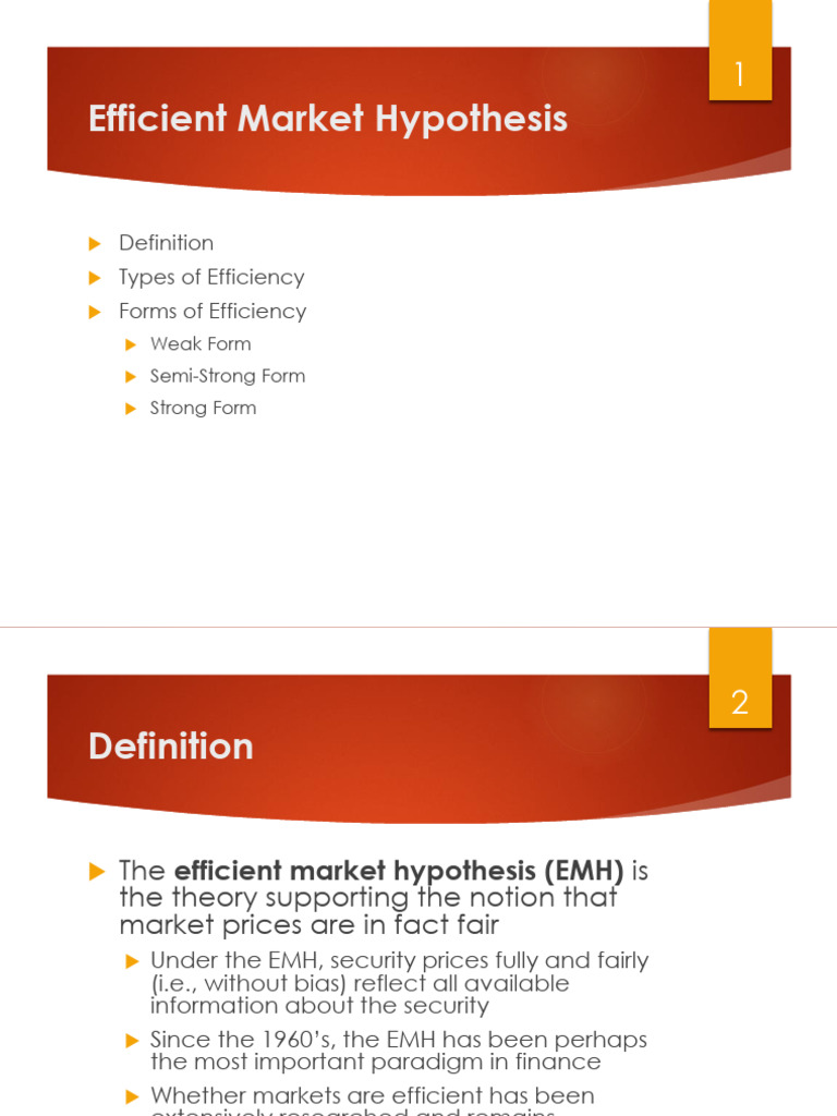 Efficient Market Hypothesis: Types of Efficiency Forms of Efficiency ...