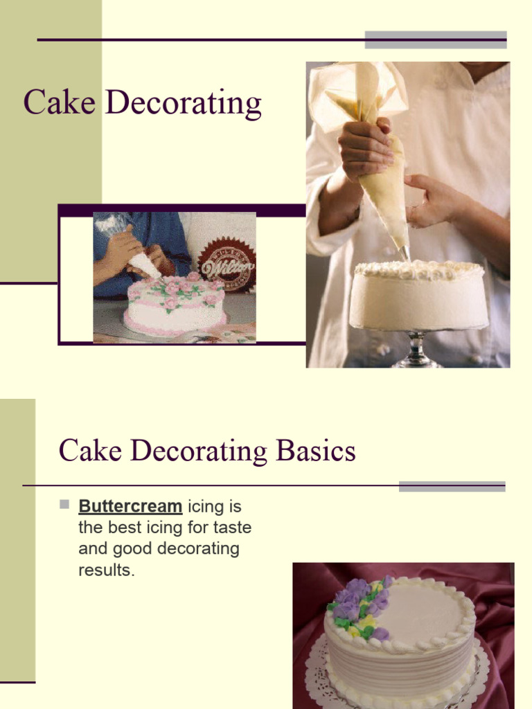 Cake Decorating Slides | PDF | Cakes | Icing (Food)