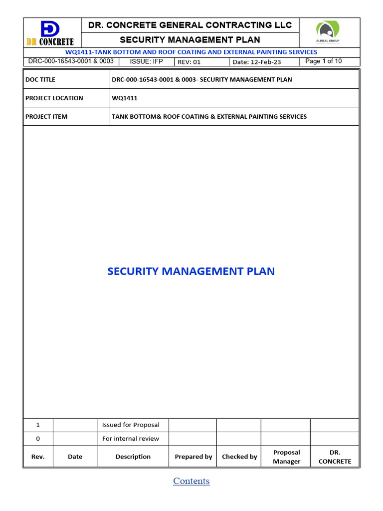 DRC-000-16543-0001 & 0003-Security Management Plan | Download Free PDF ...