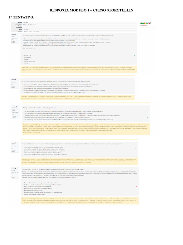 Resposta - Modulo 1 - Curso Storytelling - EFAPE 24 | PDF