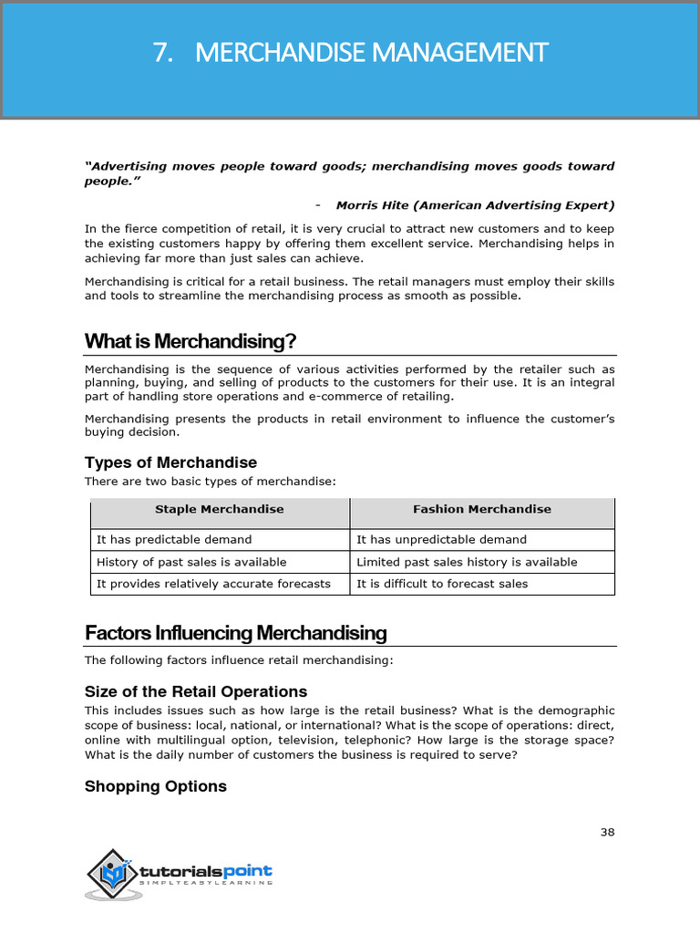 Module 13. Merchandise Management | PDF | Retail | Merchandising