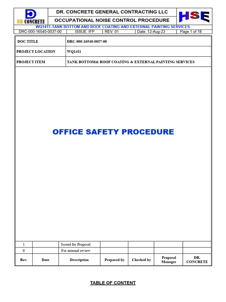 DRC 000 16540 0037 - 00 Office Safety Procedure | PDF | Personal Protective Equipment ...