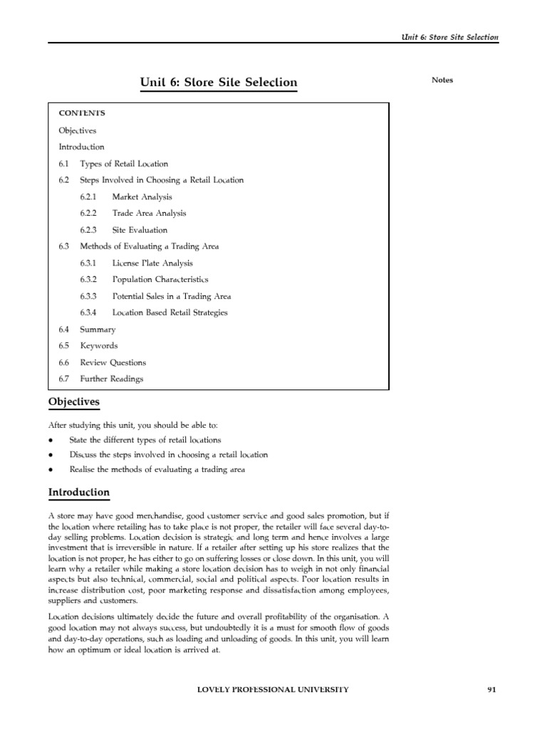 Module 8. Store Site Location | PDF | Retail | Shopping Mall