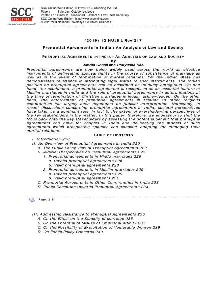 Prenuptual Marraige Agreement | PDF | Marriage | Divorce