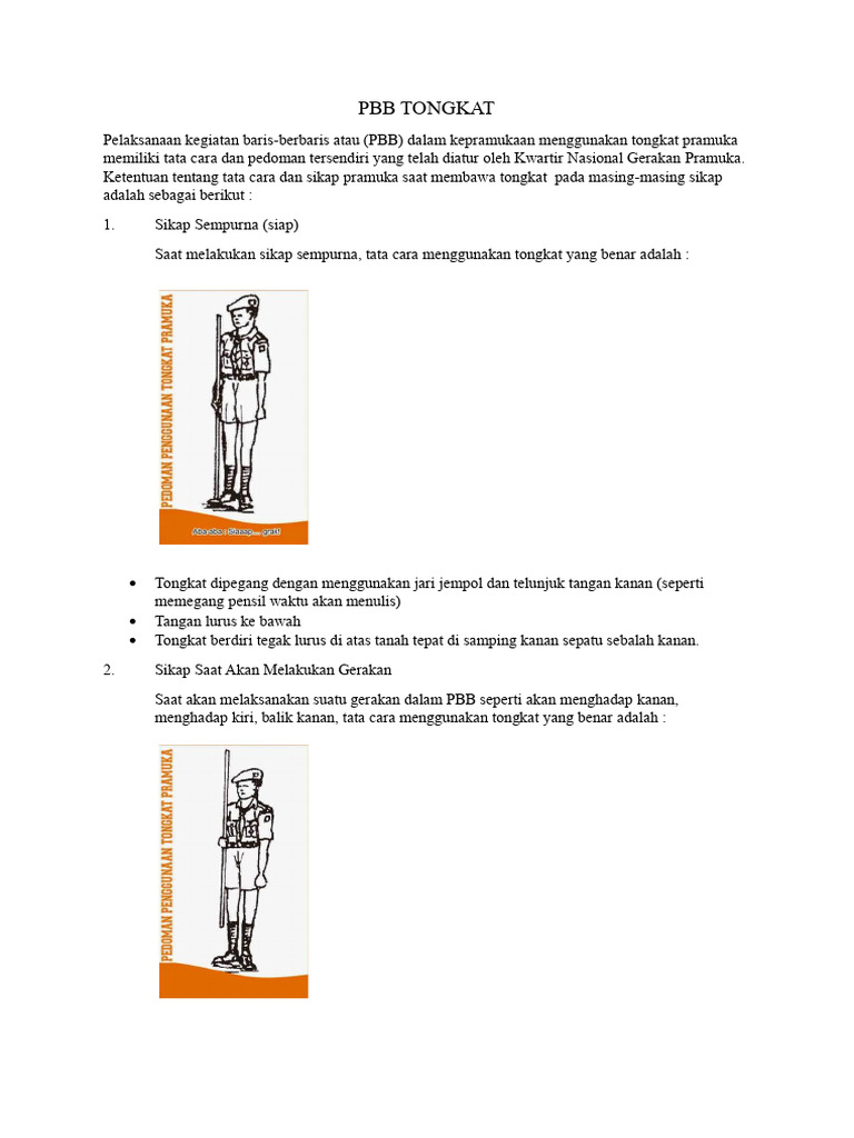Tata Cara PBB Menggunakan Tongkat Pramuka | PDF