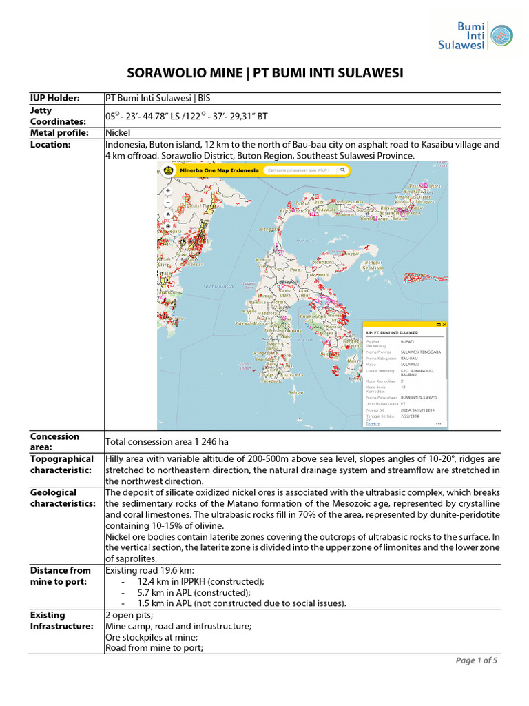 Sorowalio Teaser (June 2020) | PDF | Ore | Mining