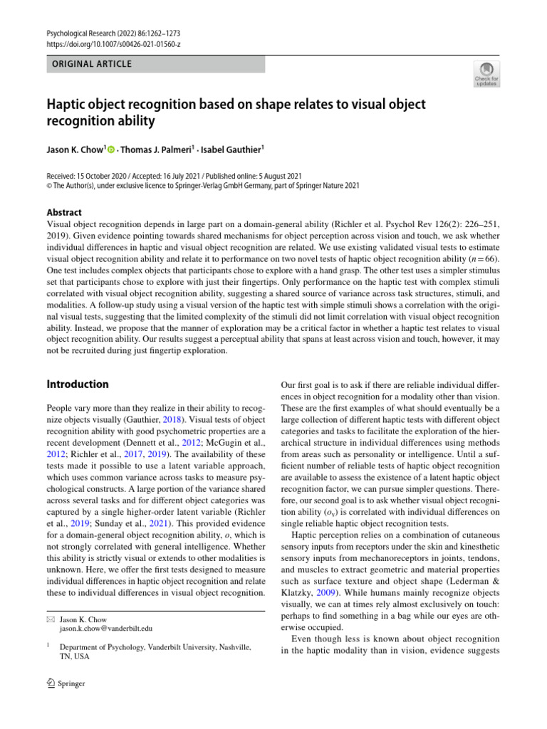 426 2021 Article 1560 | PDF | Perception | Visual Perception
