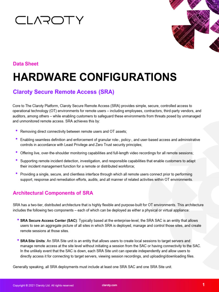 2021 - Q1 - Global - Sra Hardware Configurations - Data Sheet ...