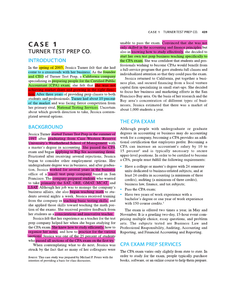 Case Study - Turner Test | PDF